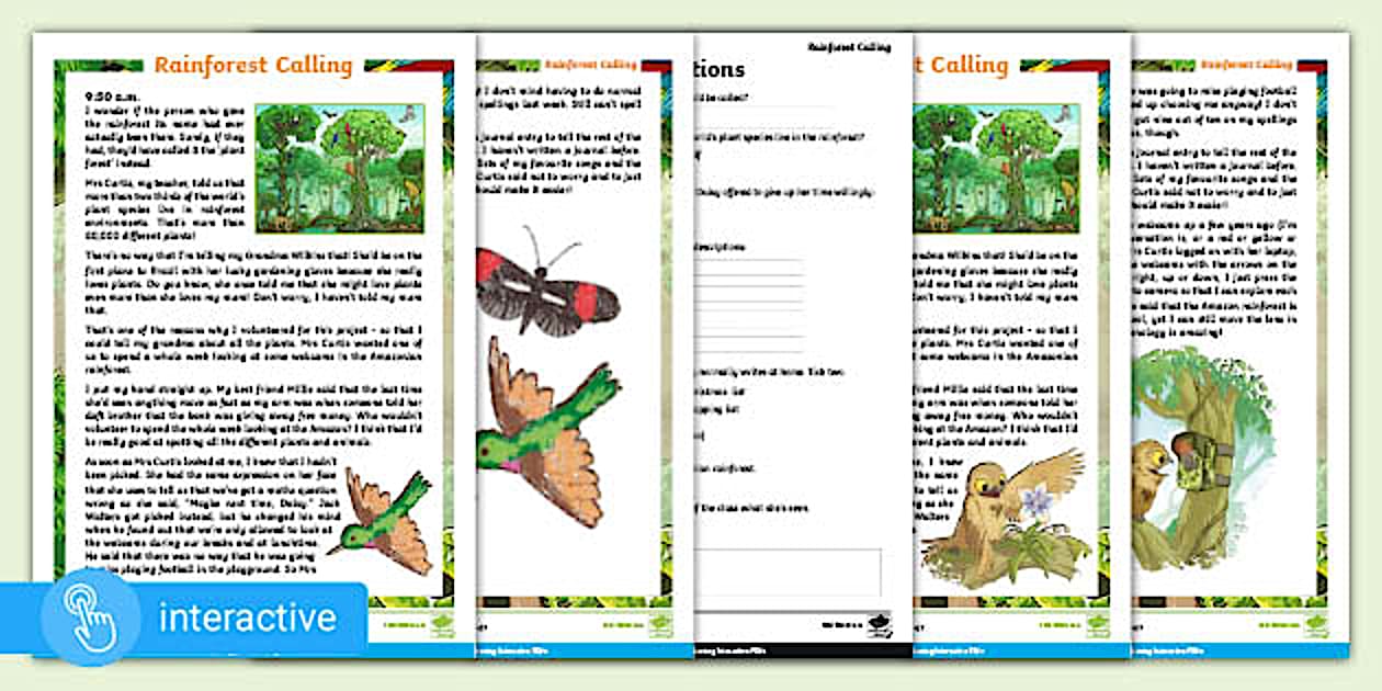 Interactive PDF Rainforest Calling KS2 Fiction Differentiated Reading Interactive PDF Rainforest Calling KS2 Fiction Differentiated Reading