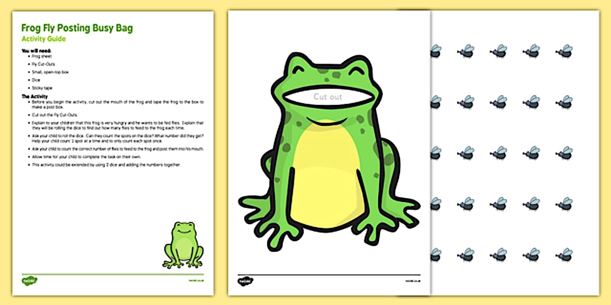 Frog Fly Posting Busy Bag Resource Pack For Parents - Twinkl
