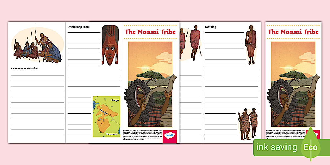 The Maasai Tribe Leaflet Template (teacher made) - Twinkl