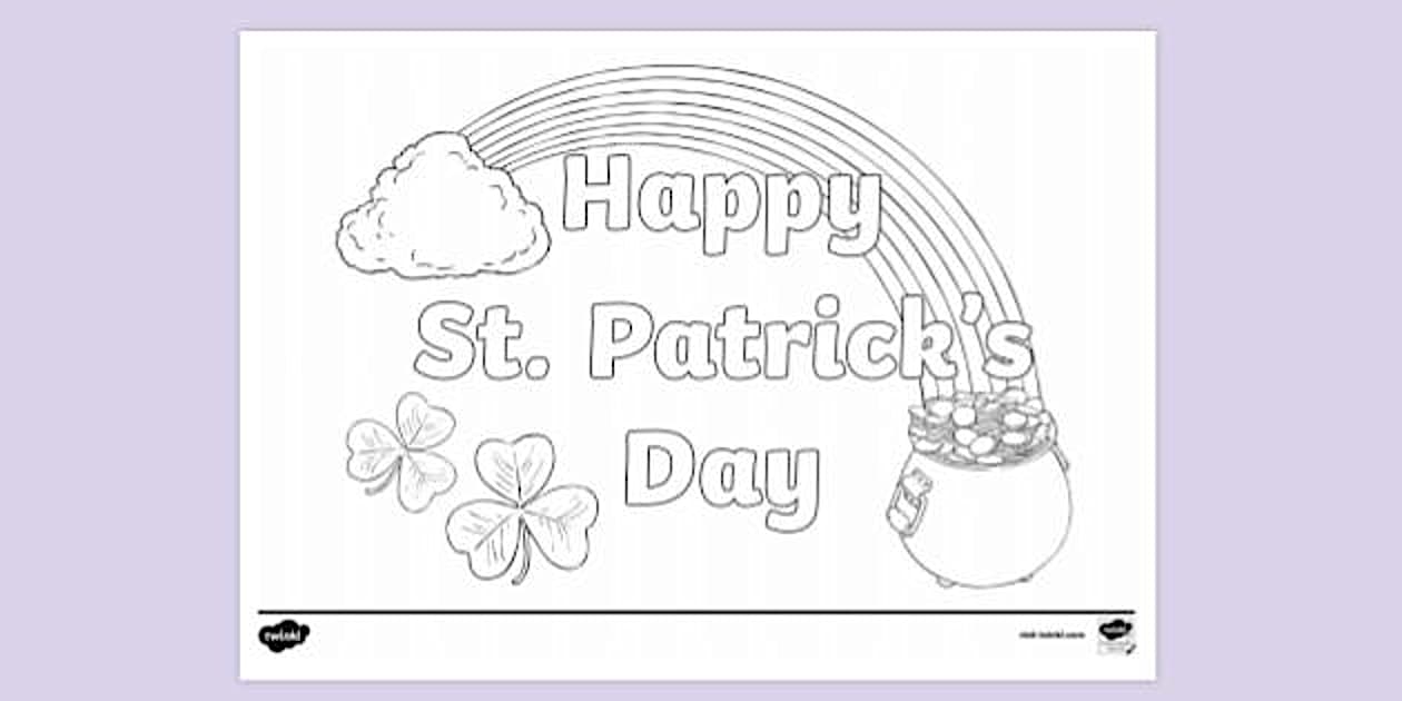 Saint Patricks Day Colouring | Colouring Sheets - Twinkl