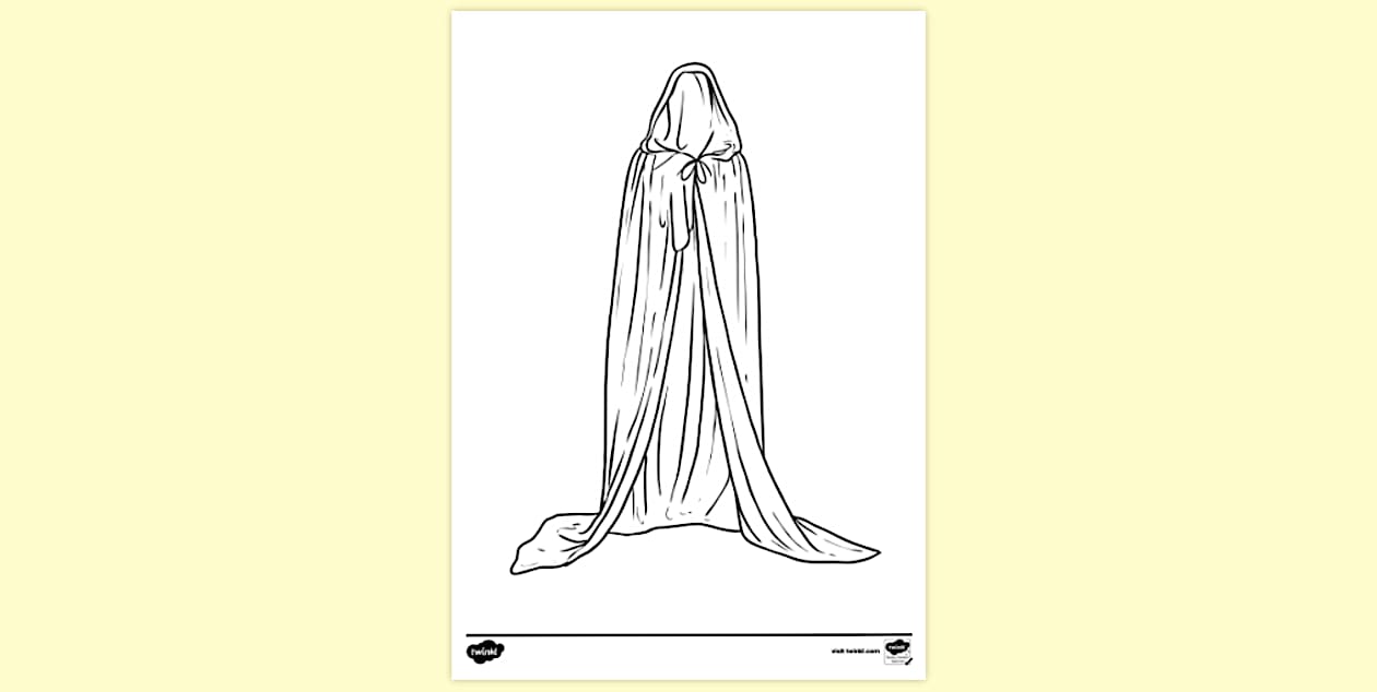Hooded Cape Colouring | Colouring (teacher made) - Twinkl