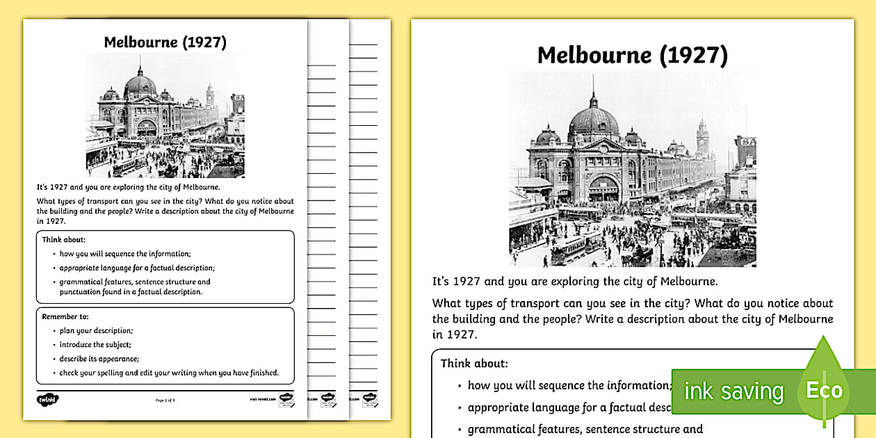 TAS People and Places - Factual Description Set 2 Writing Stimulus Picture
