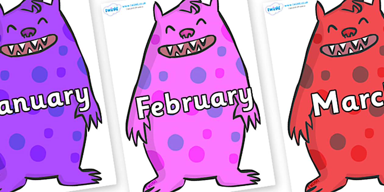 Months of the Year on Monsters (teacher made) - Twinkl