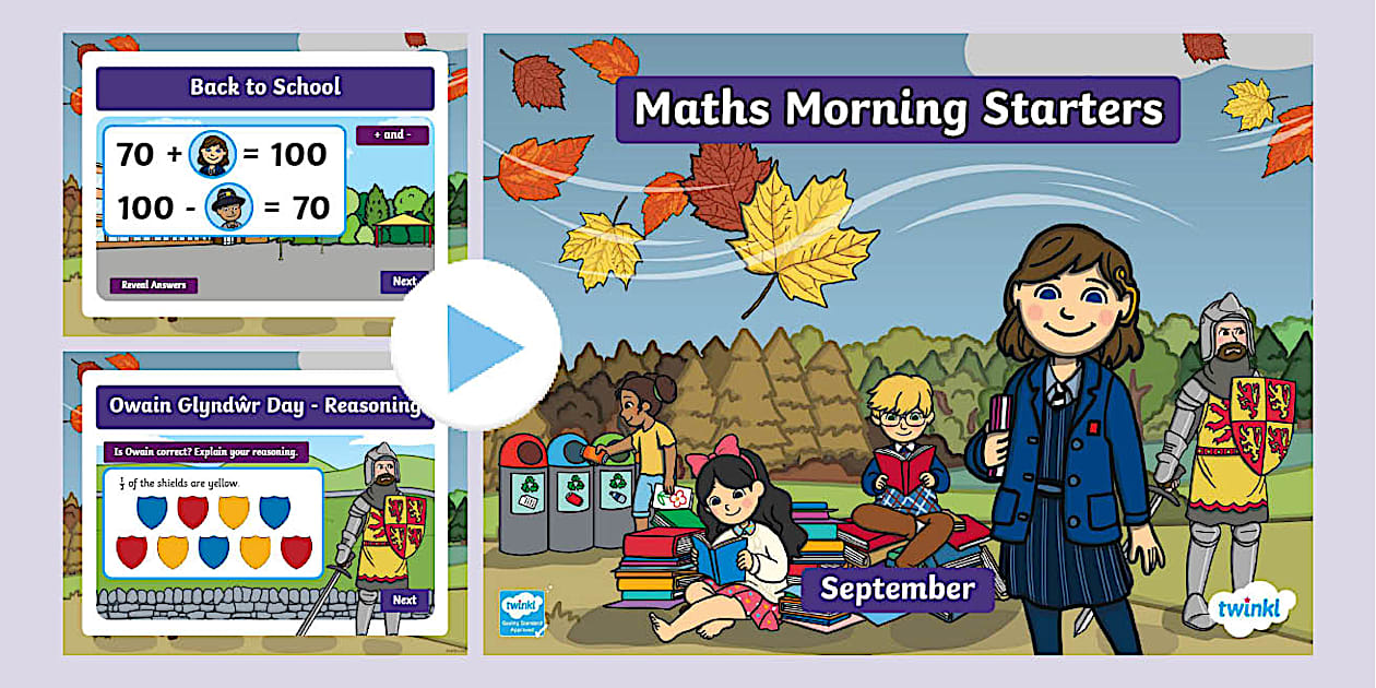 September Maths Morning Starter Powerpoint (teacher made)