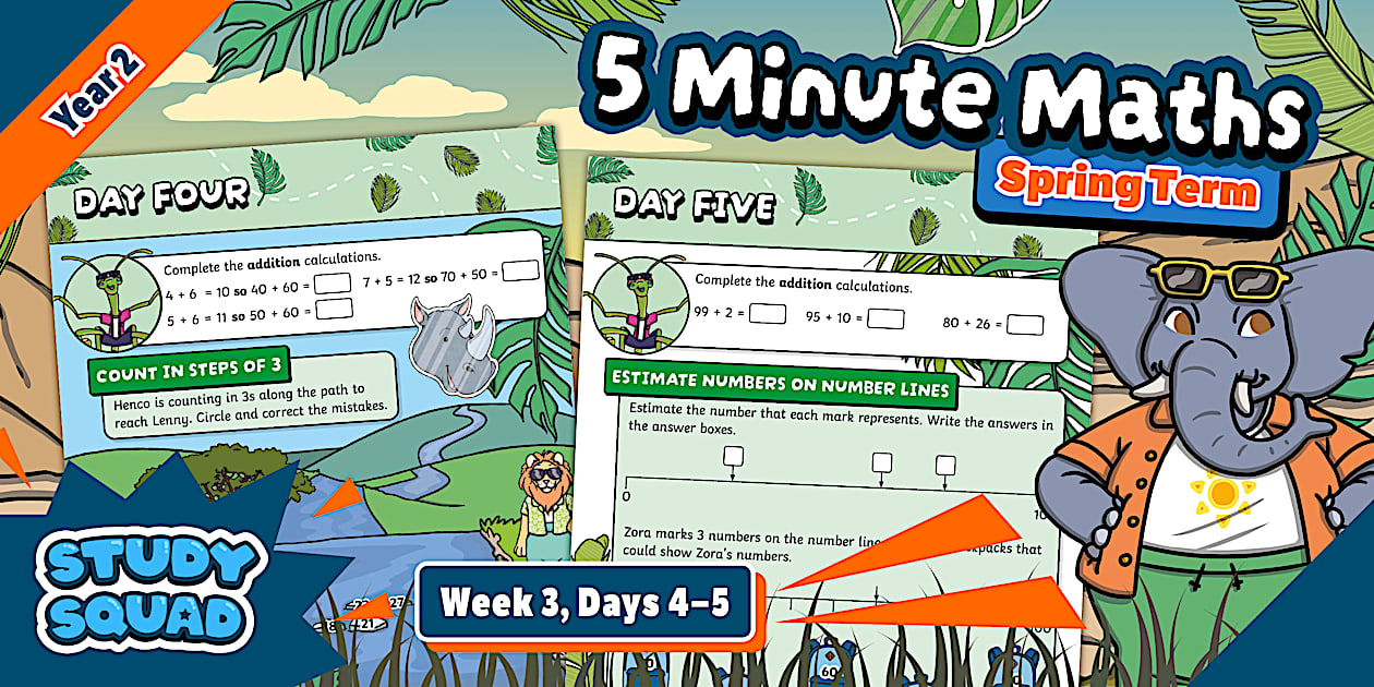 👉 Study Squad 5 Minute Maths - Year 2 Spring - Week 3 Days 4-5