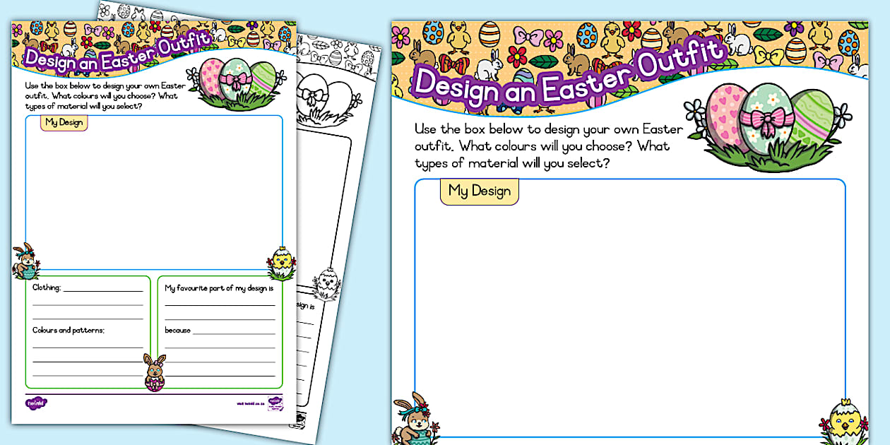 Grade 3 LS Creative Arts Design an Easter Outfit Worksheet (CAPS)