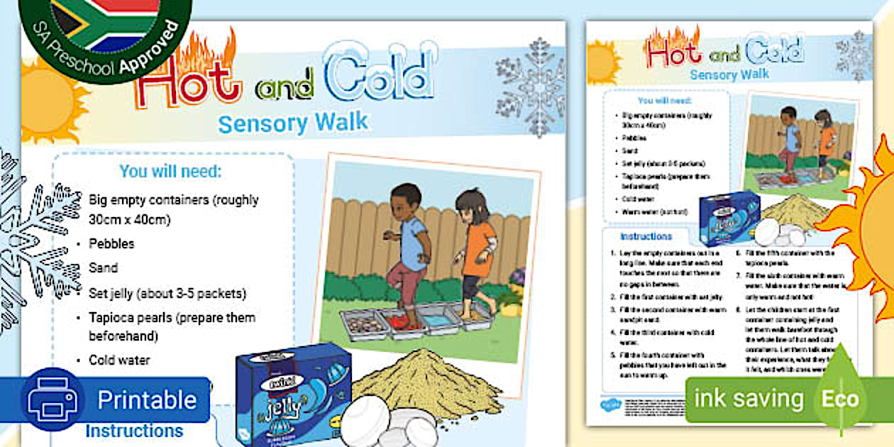 Hot and Cold Sensory Walk Instructions - Twinkl