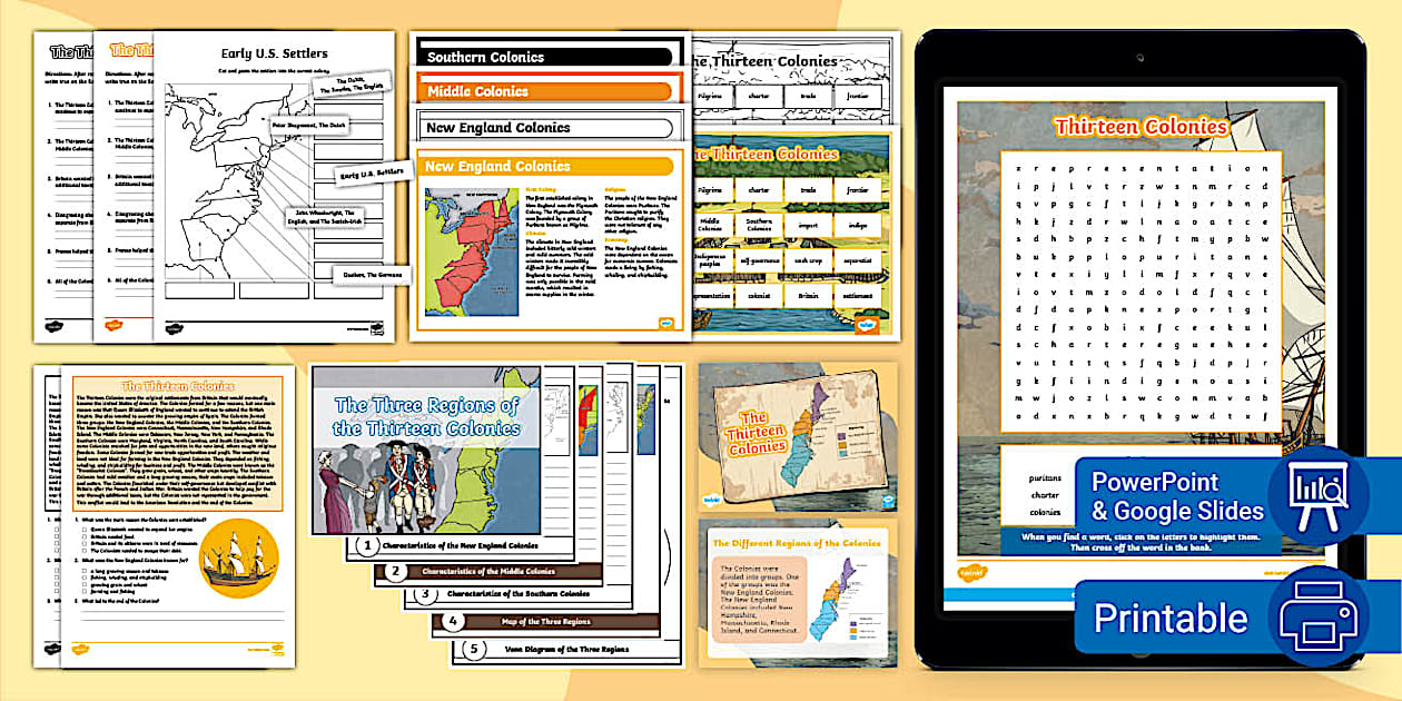 Fifth Grade Thirteen Colonies Activity Pack (teacher made)