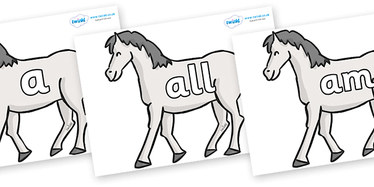 Cursive Foundation Stage 2 Keywords on Horses (teacher made)