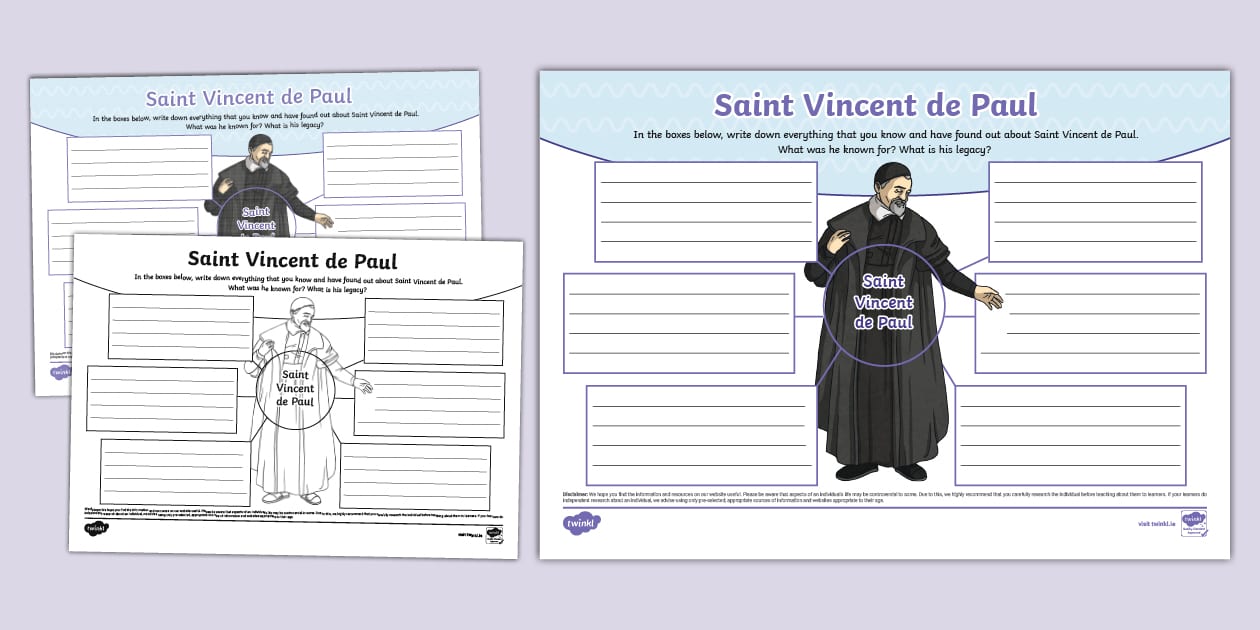 Saint Vincent de Paul Mind Map - Twinkl Mind Maps - Twinkl