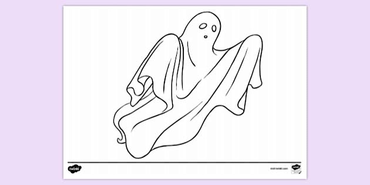 Halloween Ghost Colouring Page | Colouring Sheets - Twinkl