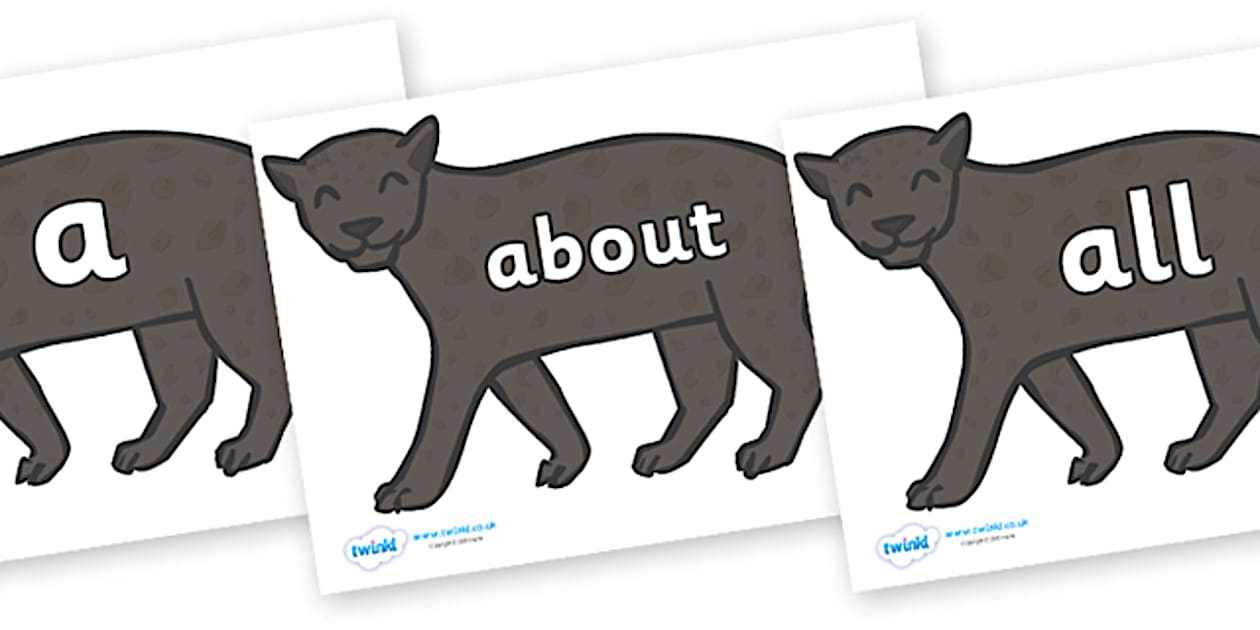 Cursive 100 High Frequency Words on Panthers (teacher made)