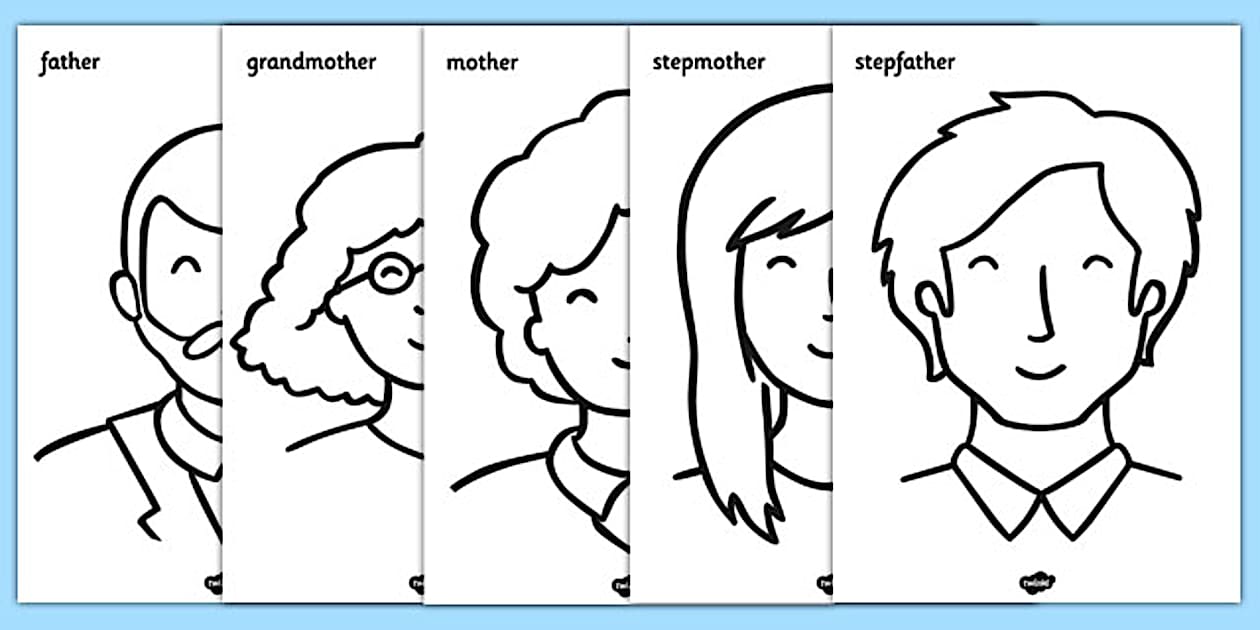 My Family Colouring Sheets - ESL Family Resources - Twinkl