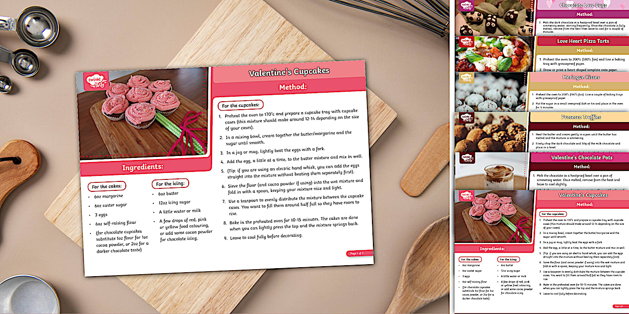 Valentine's Day Recipes Pack | Twinkl Party