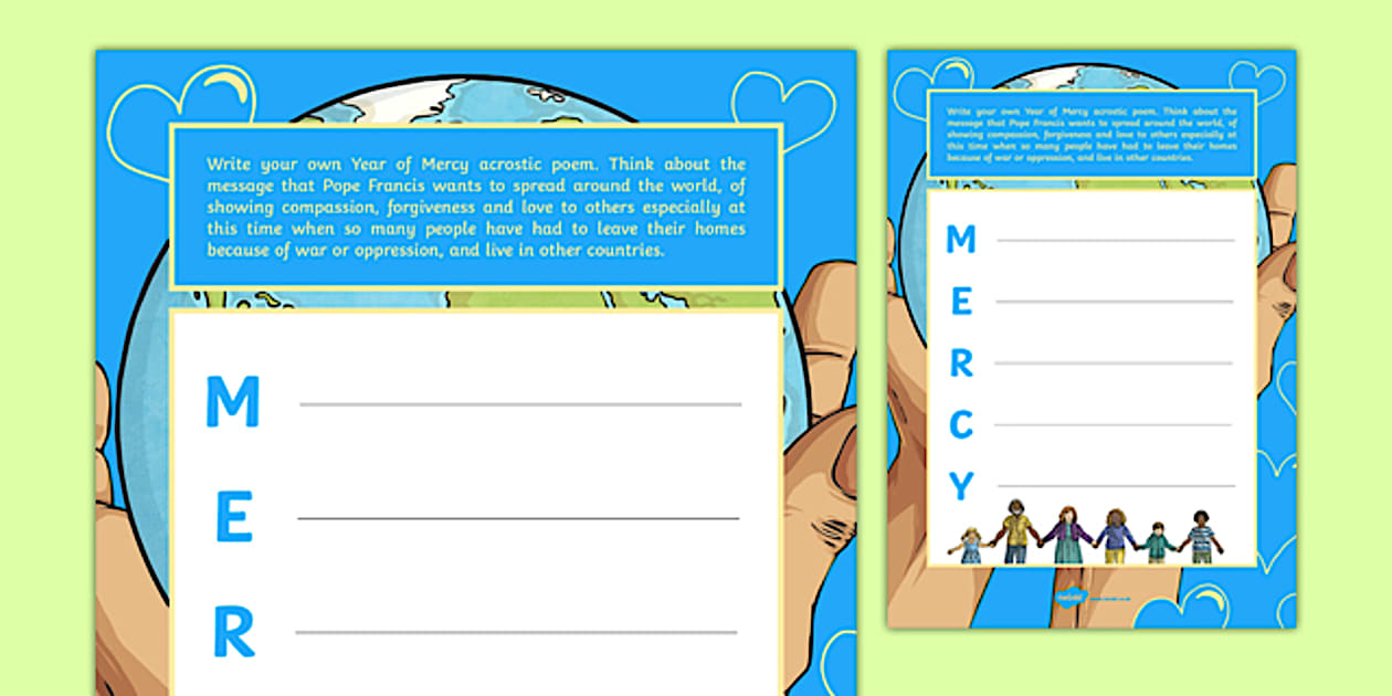 Year of Mercy Acrostic Poem (teacher made) - Twinkl