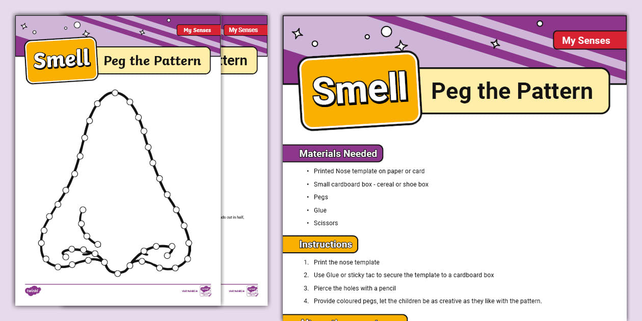 My Senses Peg the Pattern - Smell Activity (teacher made)