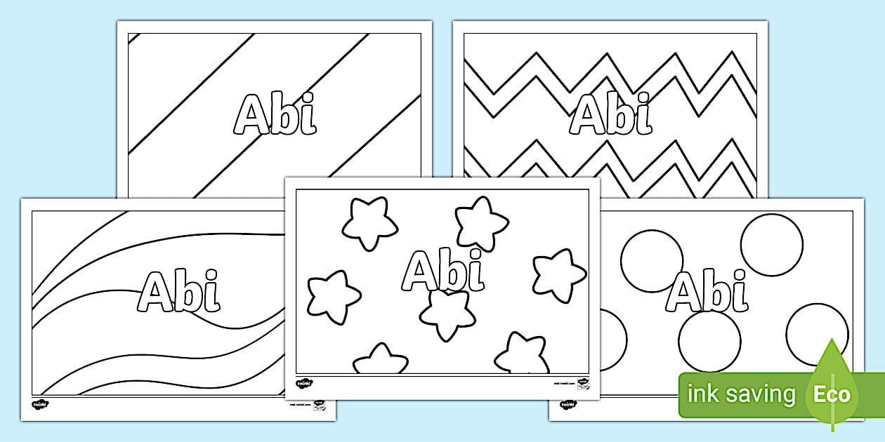 Abi Name Simple Colouring Activity Sheet (teacher made)