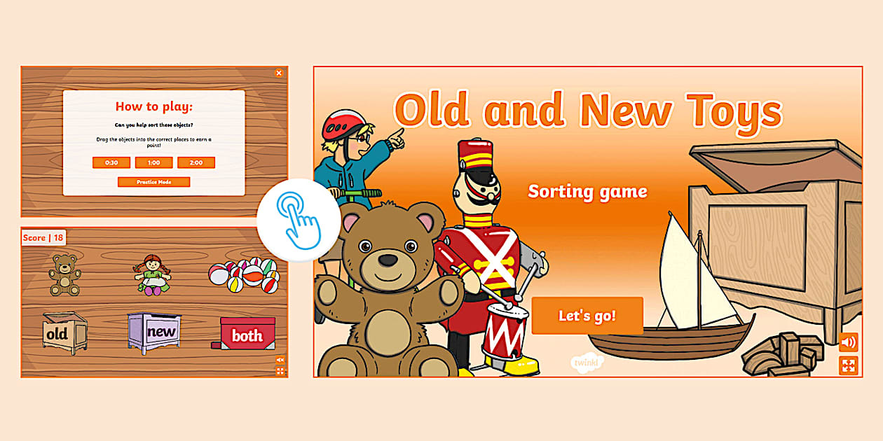 Old and New Toys Interactive Sorting Activity - Twinkl