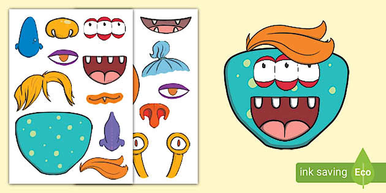 Make a Monster Cut and Stick (teacher made) - Twinkl