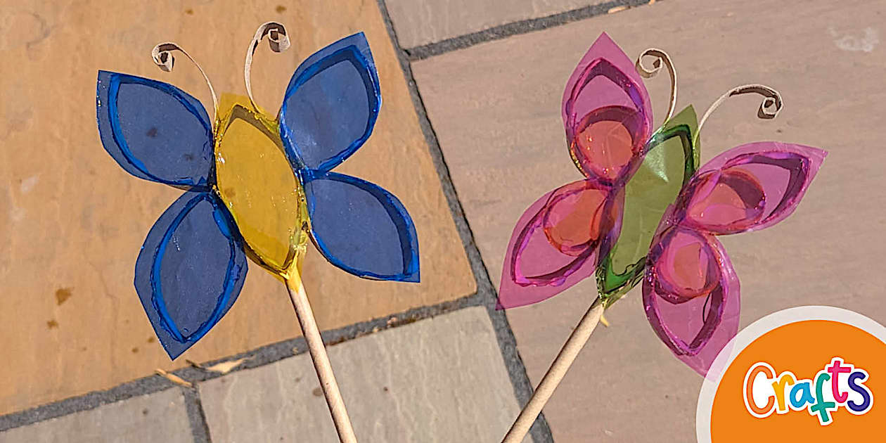Butterfly Cardboard Tube Suncatcher (teacher made) - Twinkl