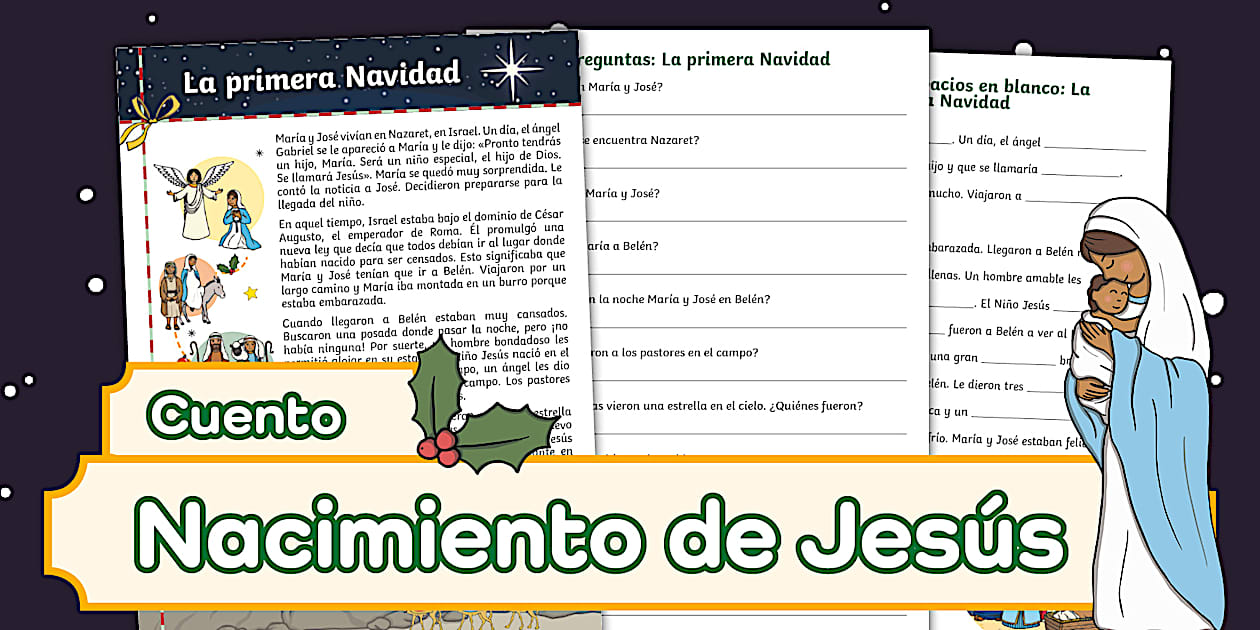 Cuento del nacimiento de Jesús para niños en PDF | Twinkl