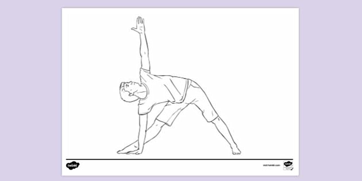 Triangle Pose Colouring Sheet | Colouring Sheets - Twinkl