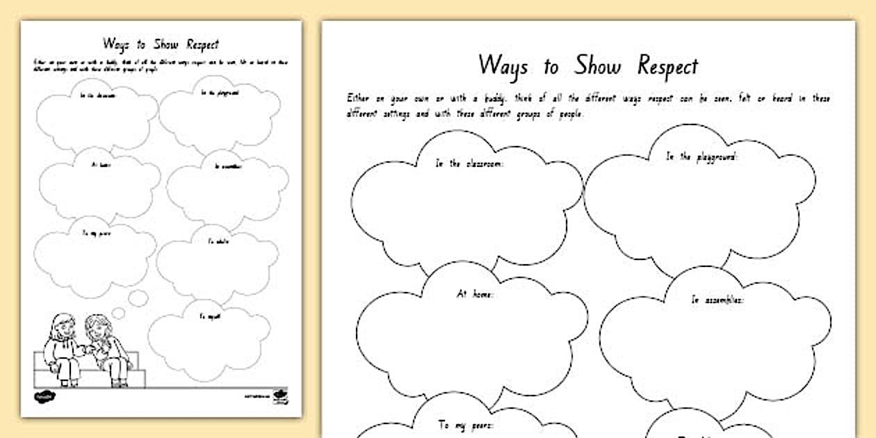 Ways to Show Respect Worksheet (teacher made) - Twinkl
