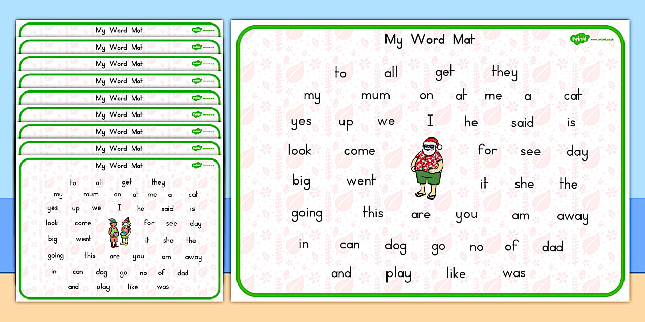 TAS Christmas Themed FS2 Word Mat (Teacher-Made) - Twinkl