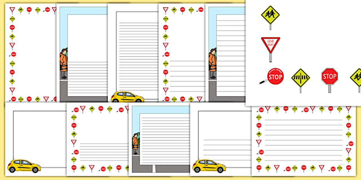 Editable New Zealand Road Safety Page Border Pack - Twinkl