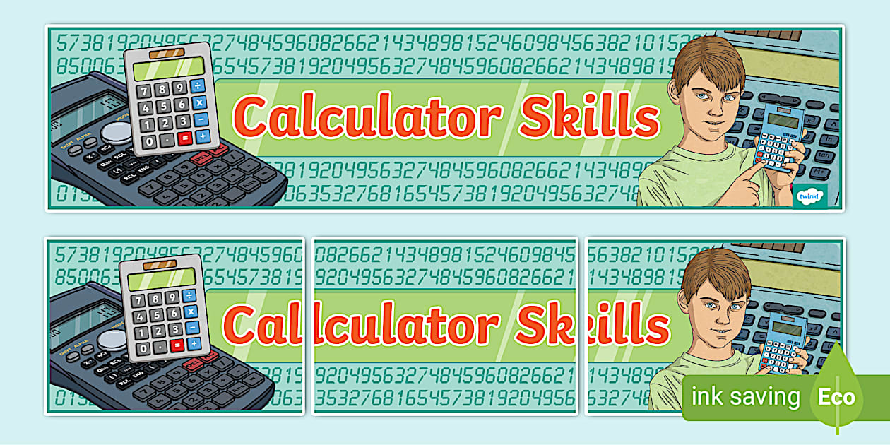 Calculator Skills Display Banner,calculator skills - Twinkl