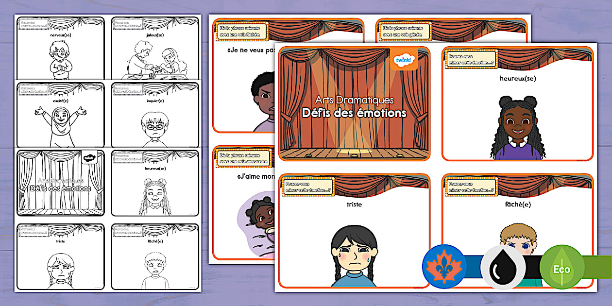 Emotions Drama Challenge Cards French (Teacher-Made)