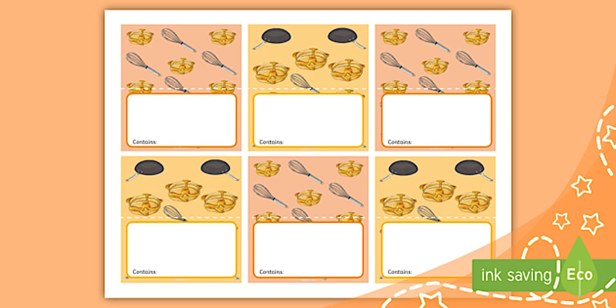 Pancake Party Food Labels | Pancake Day | Craft | Parents