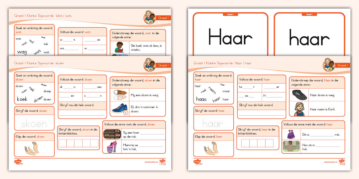 Graad 1 Klanke Sigwoorde u, h (teacher made) - Twinkl