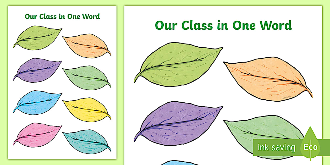 Our Class in One Word Activity - KS2 New Class Activity