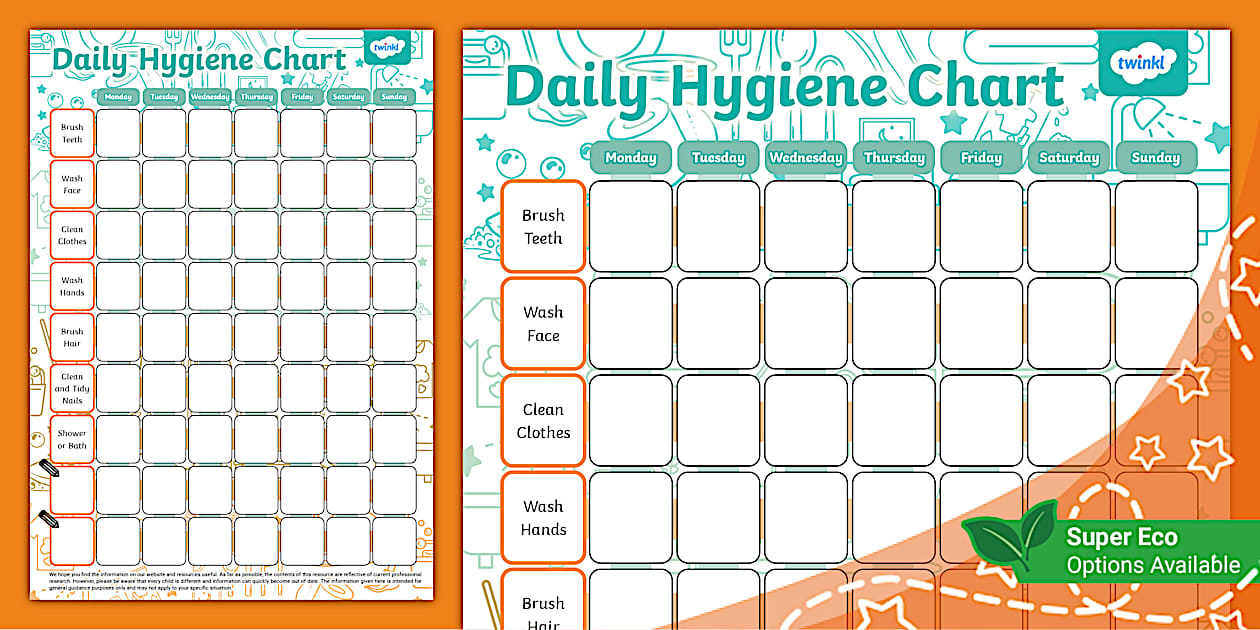 Daily Hygiene Chart (teacher made) - Twinkl