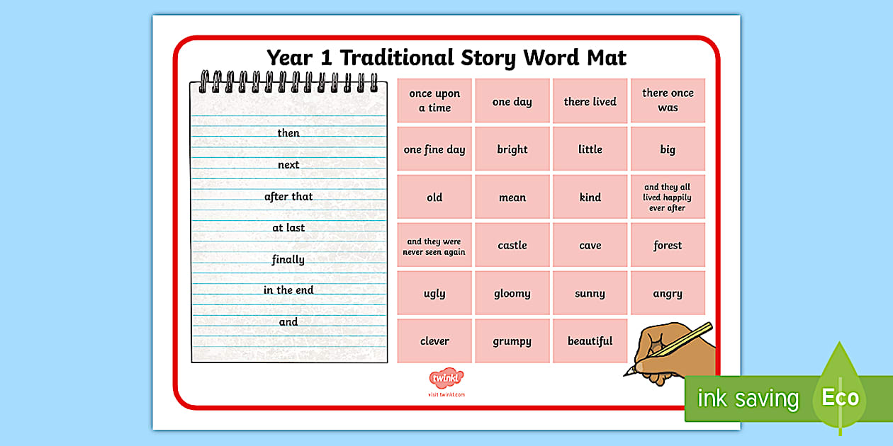Precursive Year 1 Traditional Story Word Mat - Twinkl