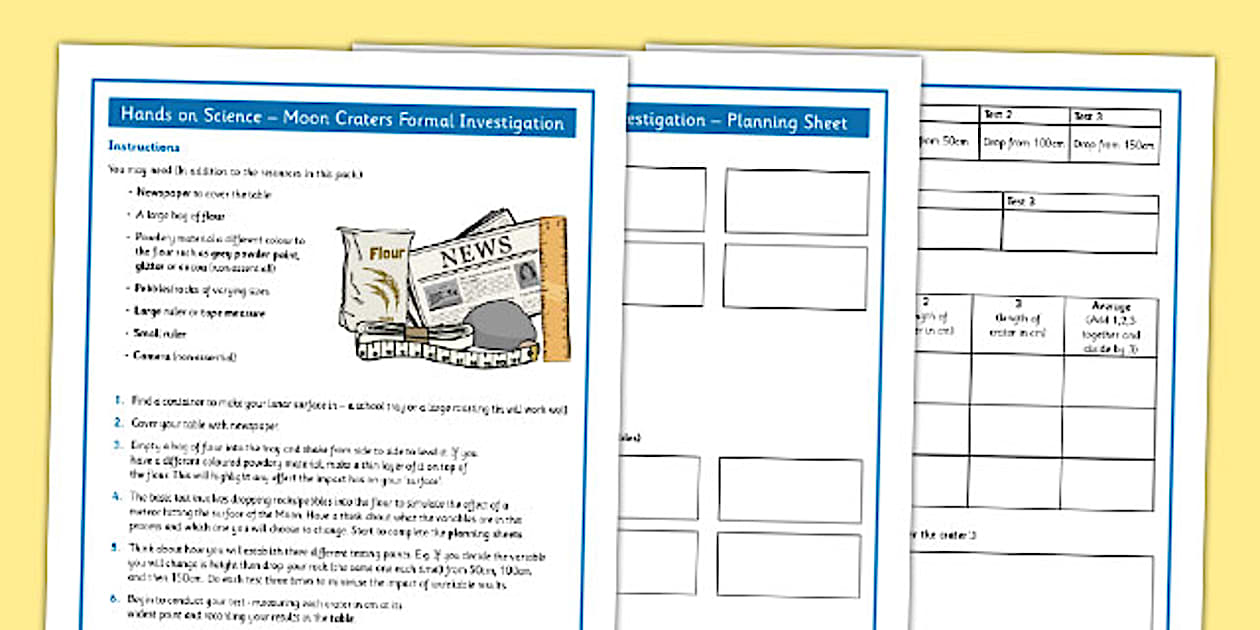 Lunar Craters Formal Investigation (teacher made) - Twinkl