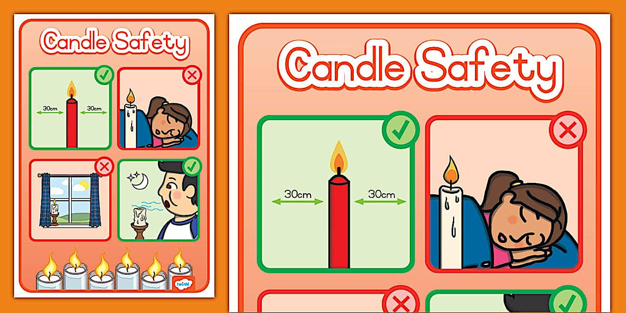 Candle Safety Poster (teacher made) - Twinkl