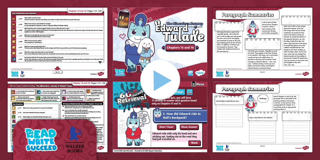 Free The Miraculous Journey Of Edward Tulane Whole Class Guided Reading