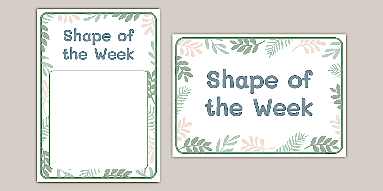 Editable Botanical-Themed Shape of the Week Display Poster