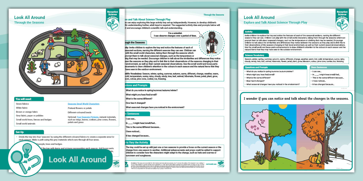 Science Look All Around Activity Tray Through the Seasons