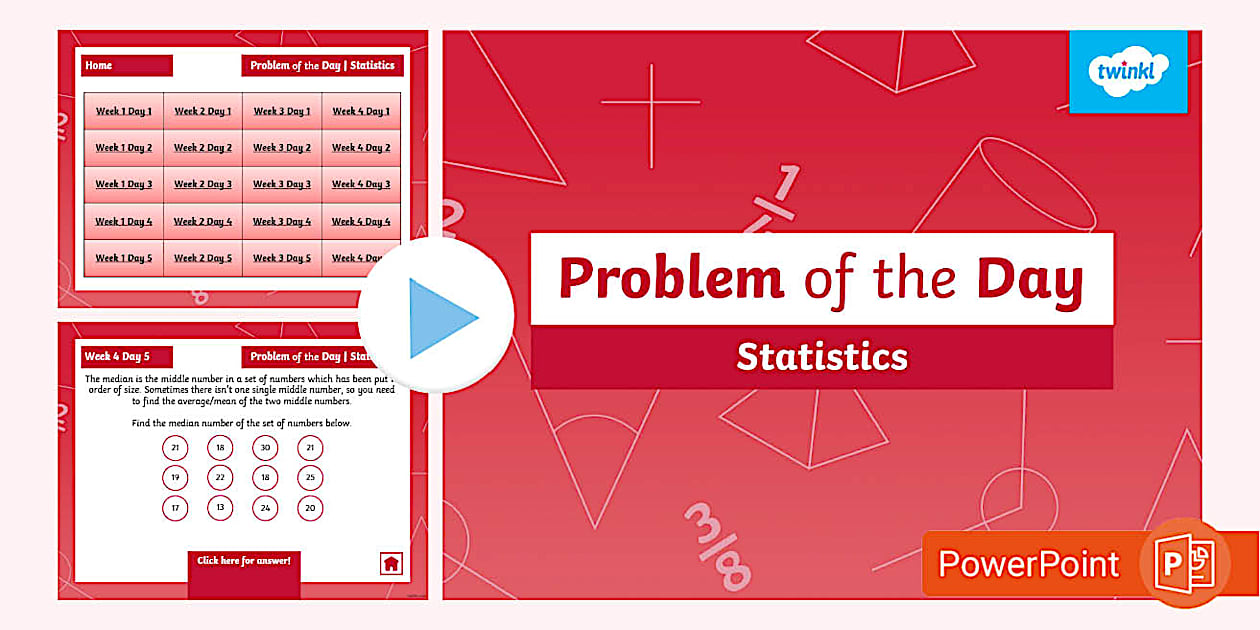 Level 3 Problem of the Day Slideshow - Statistics - Twinkl