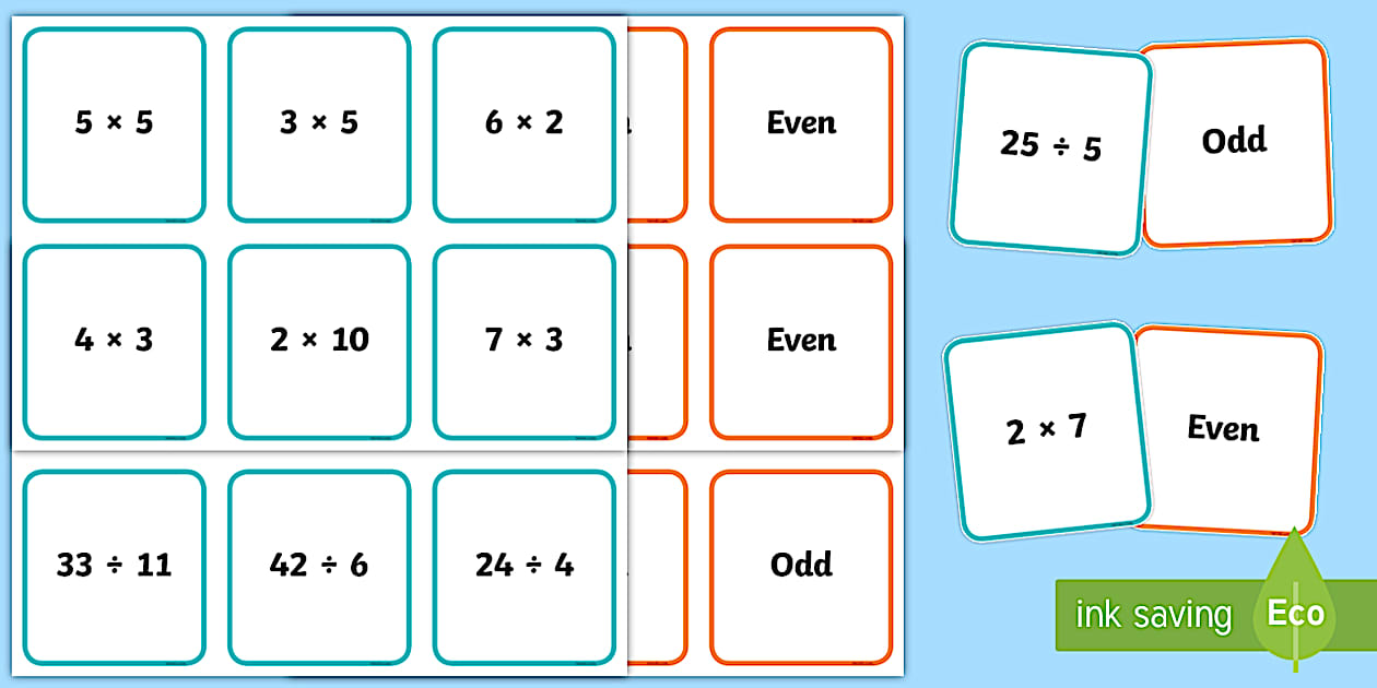 SA Odd and Even Number Problems Matching Cards - Twinkl
