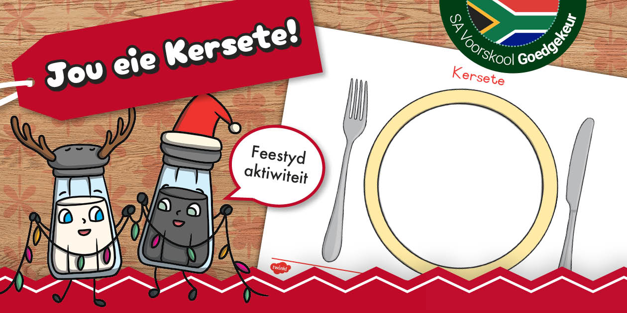 Voorskool: Kersete Aktiwiteitsbladsy