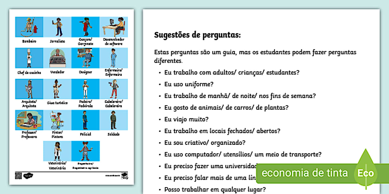 Cartões "adivinhe quem" - Profissões (teacher made)