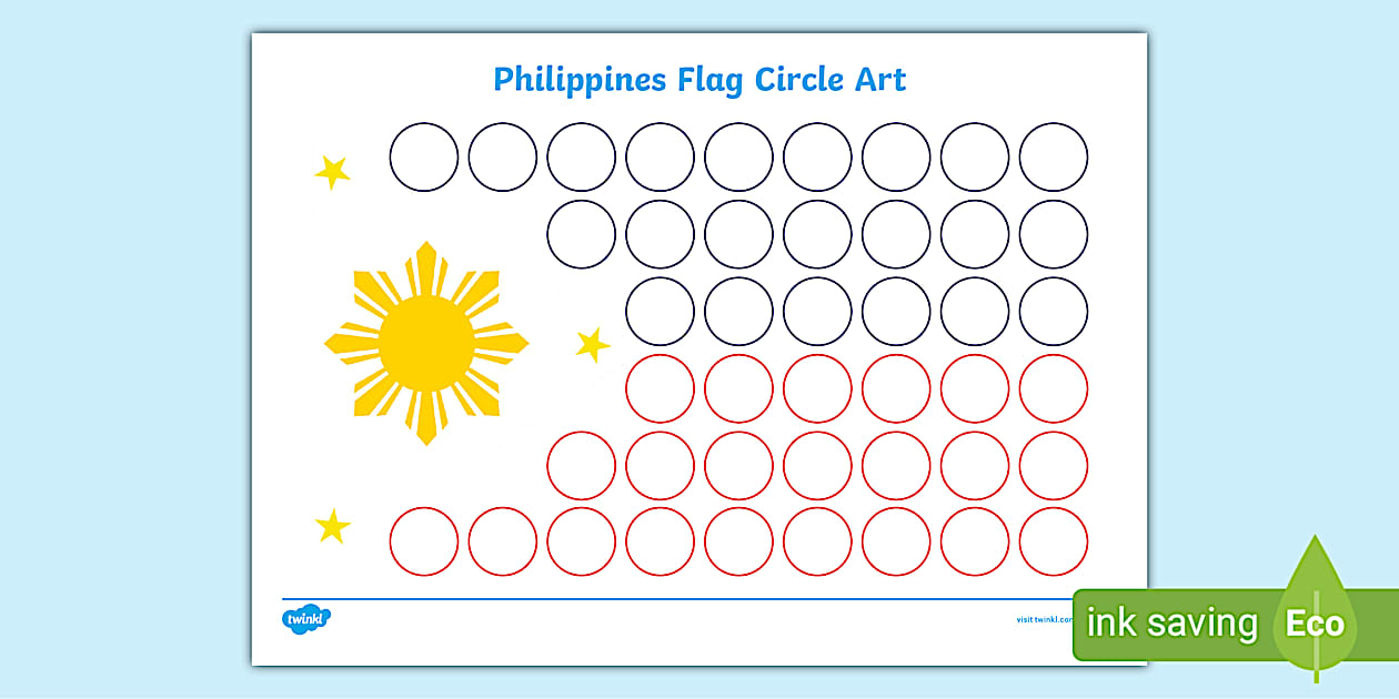 Philippines Flag Circle Art Worksheet | Geography | Twinkl