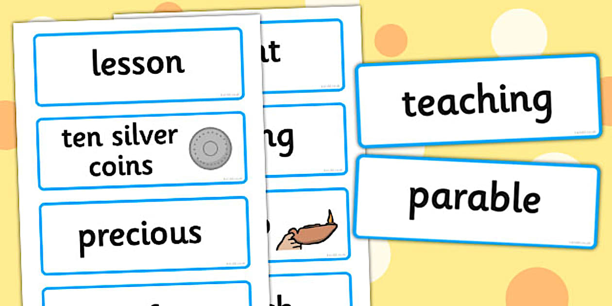 Editable The Lost Coin Word Cards (teacher made) - Twinkl