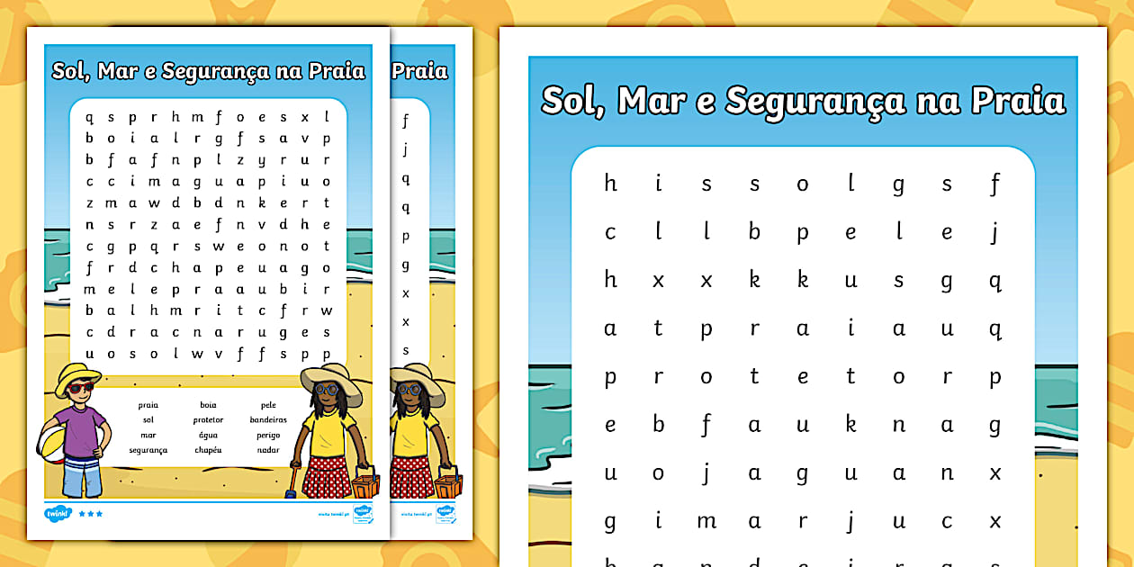 Sopa de Letras: Segurança no Verão (teacher made) - Twinkl