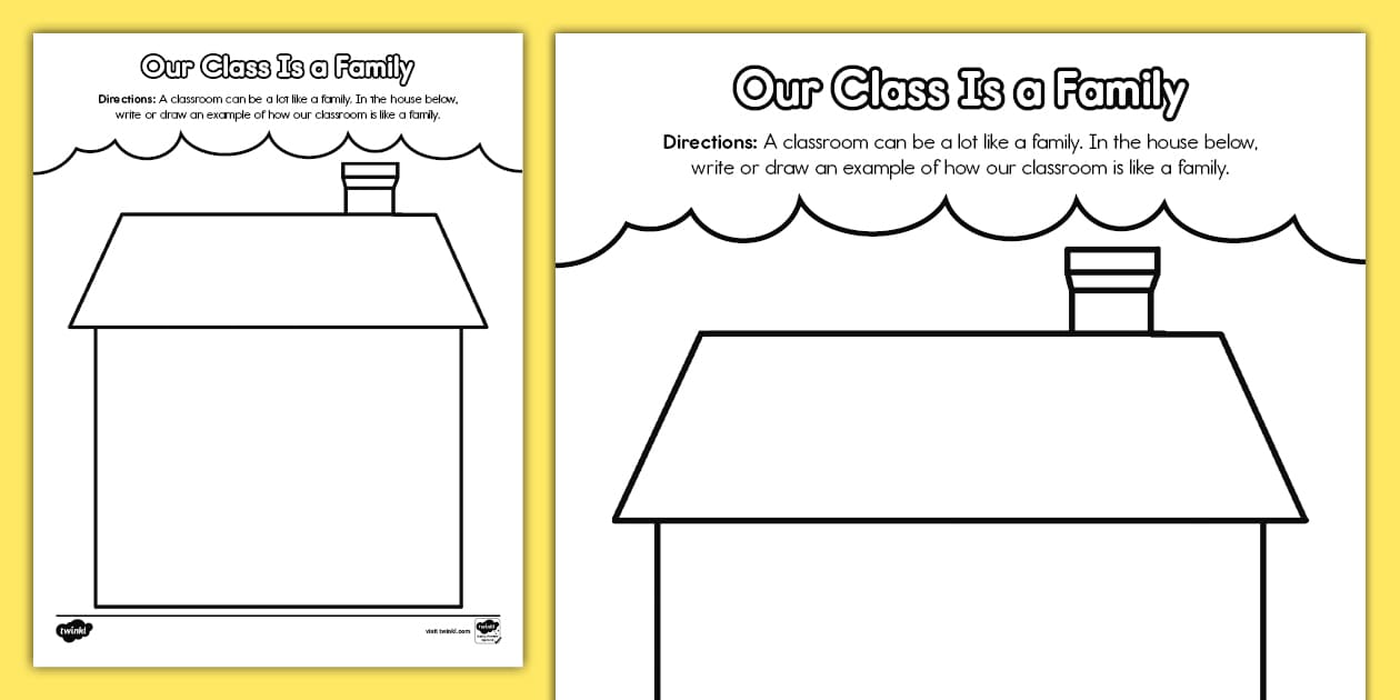 Our Class Is a Family Worksheet (teacher made) - Twinkl