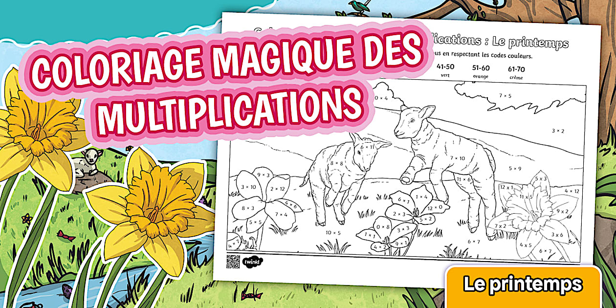 Calcul mental CE2 : Coloriage magique des multiplications